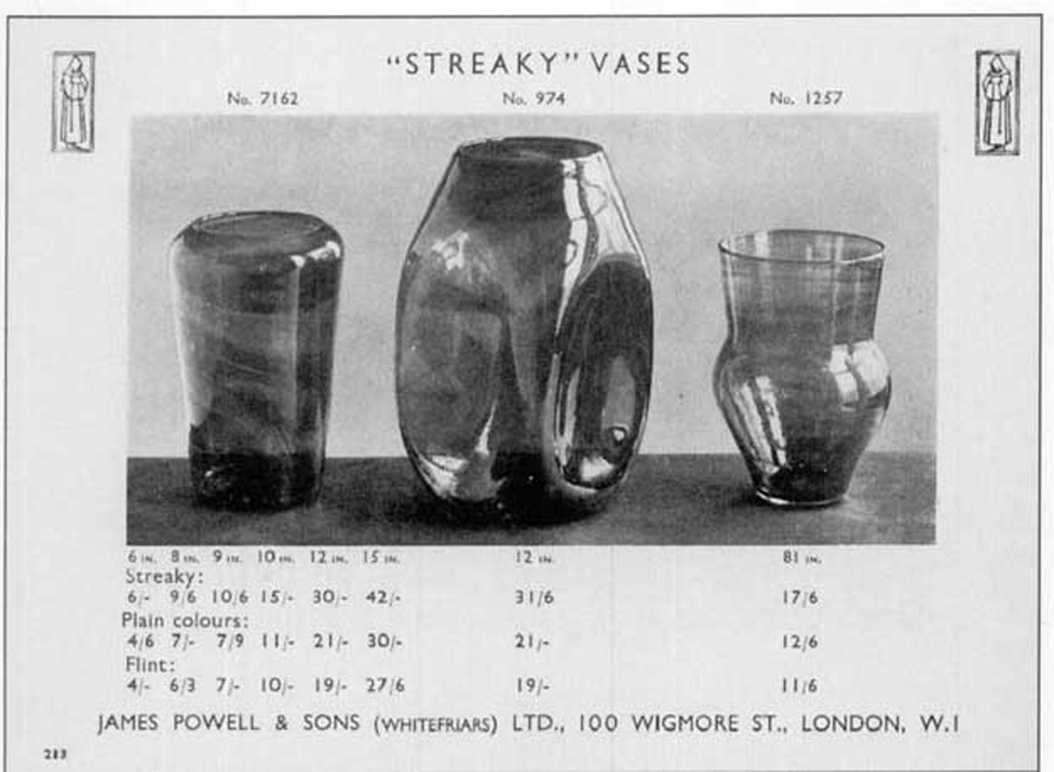 Whitefriars 1931 British Glass Catalogue - Page 13 | Glass Encyclopaedia